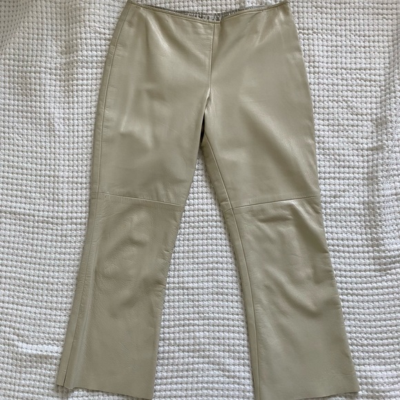 cop copine | Pants & Jumpsuits | Cop Copine Creambeige Genuine Leather Pants | Poshmark